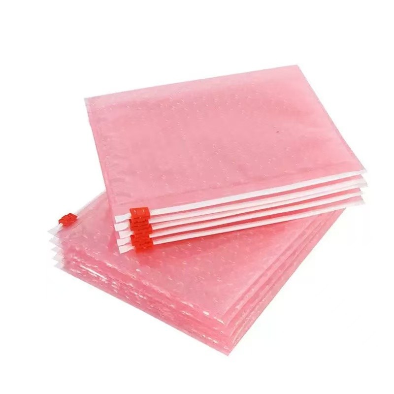 Air Filled Resealable Ziplock Bubble Bag Waterproof Red Polyethylene